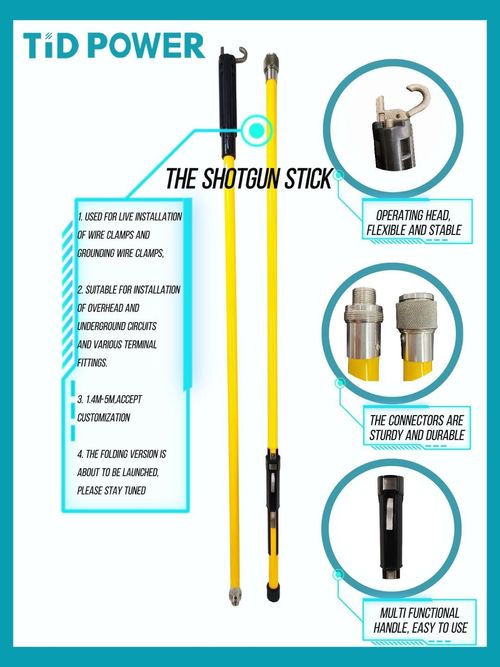 Shotgun stick for live installation of wire clamps and grounding wire ...