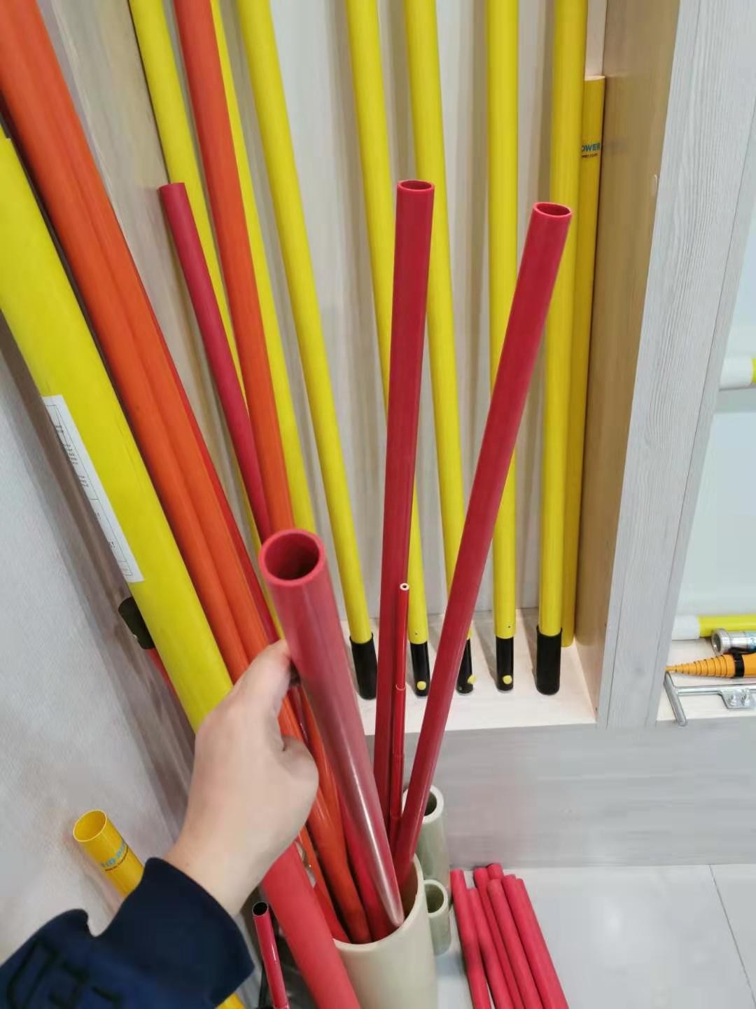 Smooth Surface Fiberglass Hollow Tube For Live Line Tools / Epoxy Fiber ...