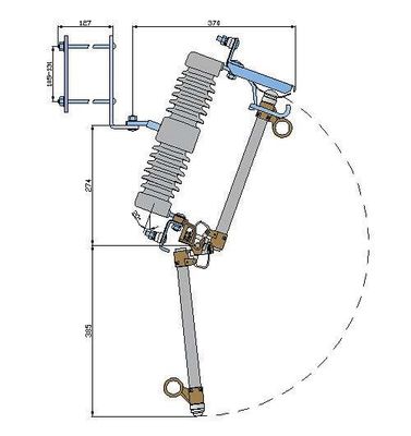 40.5kV Polymer Fuse Link Cut Out Composite Drop Fuse Cutout IEC Standard