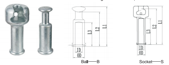 Hot Dip Galvanized Socket and Ball Insulator Fittings